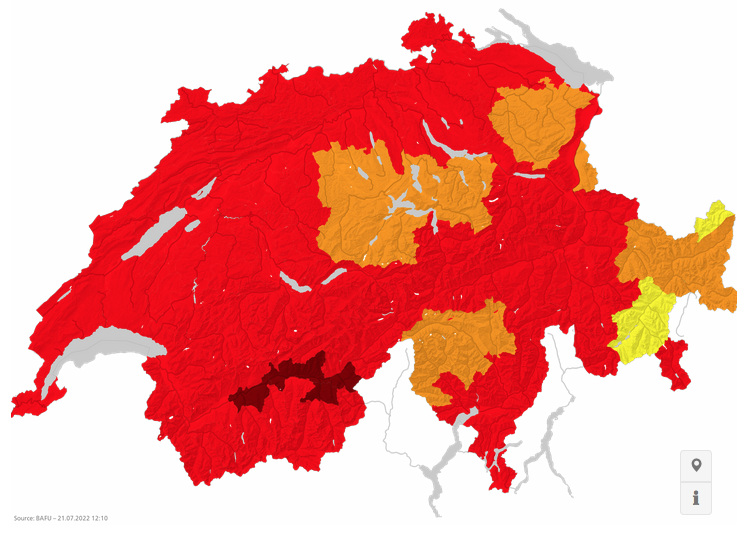 Forest fire danger: current danger situation